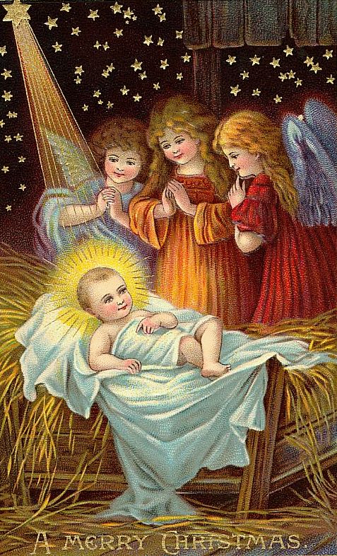 Christmas card vintage angels and Jesus | What Will Matter