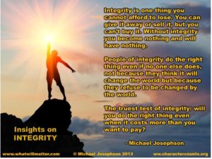 Insights on INTEGRITY | What Will Matter
