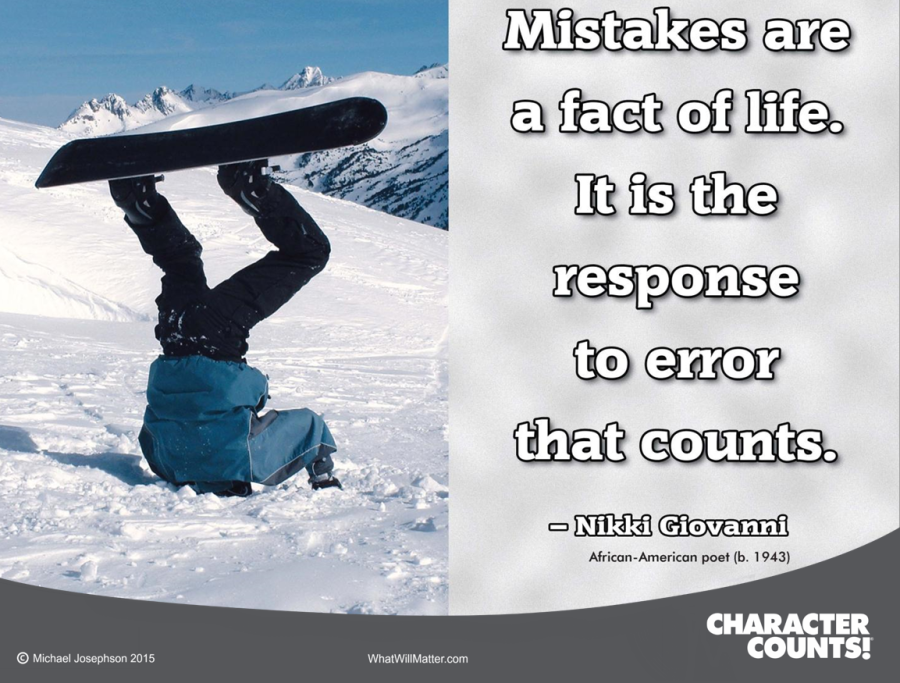 Mistakes are a fact of life. It is the response to error that counts ...
