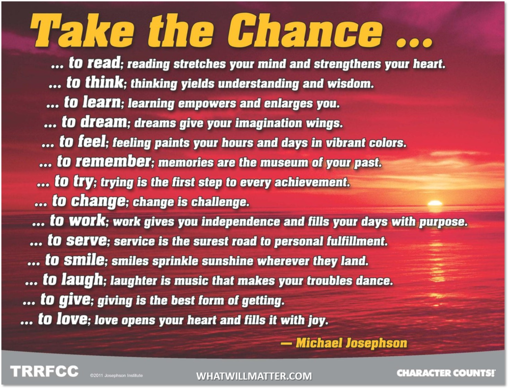 Poem – Take a chance | What Will Matter