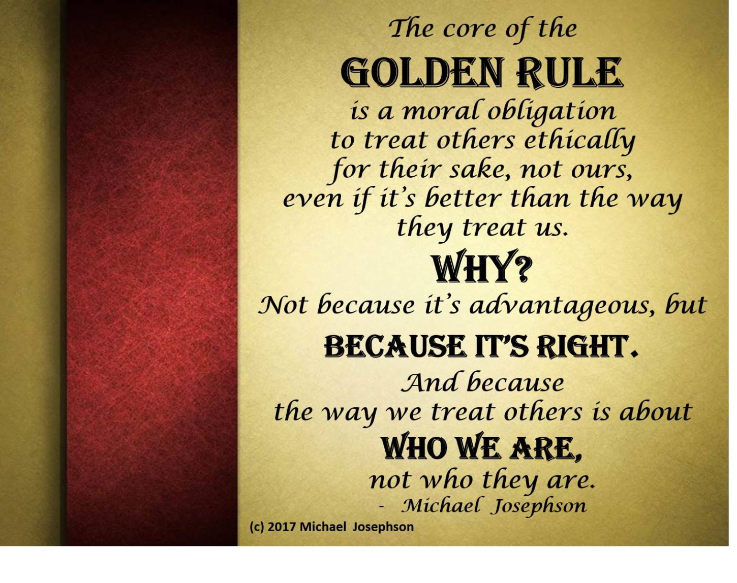 COMMENTARY: Myths About & Misuse of the Golden Rule | What Will Matter